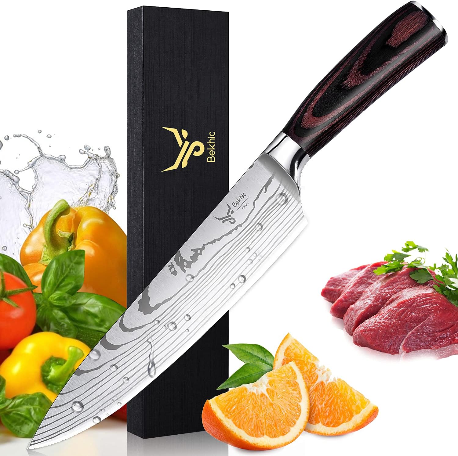 Amazon.com: Bekhic Chef Knife - CKnife Pro Kitchen Knife 8-Inch Chef's ...