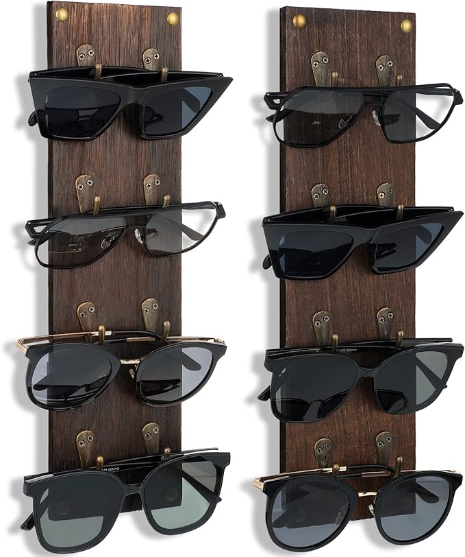 Amazon.com: Moxweyeni Set of 2 Rustic Mounted Sunglasses Storage ...