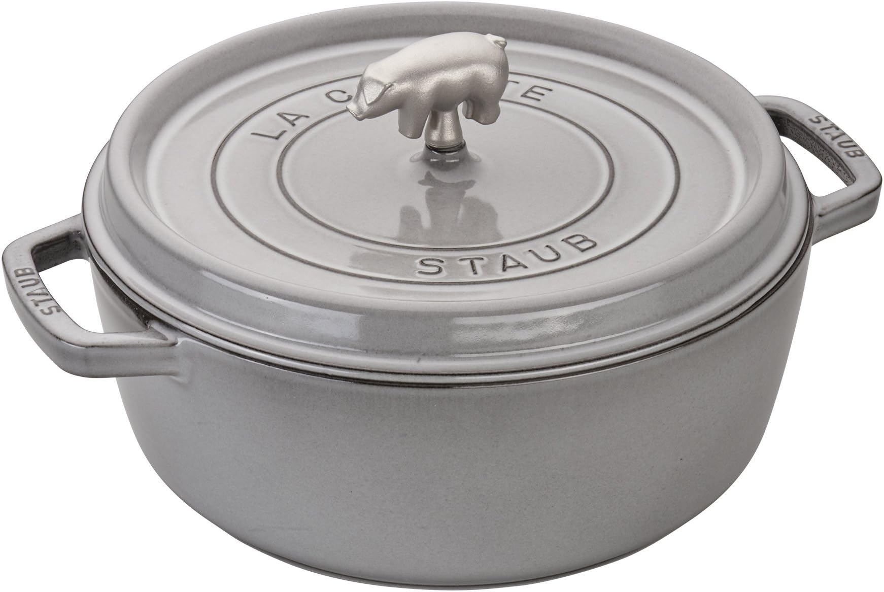Amazon.com: Staub Cast Iron 6-qt Cochon Shallow Wide Round Cocotte ...