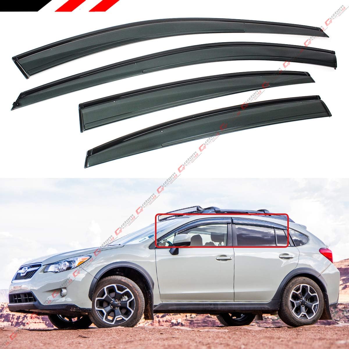Amazon.com: JDM Black Trim Window Visor Rain Guard Deflector with Clips ...