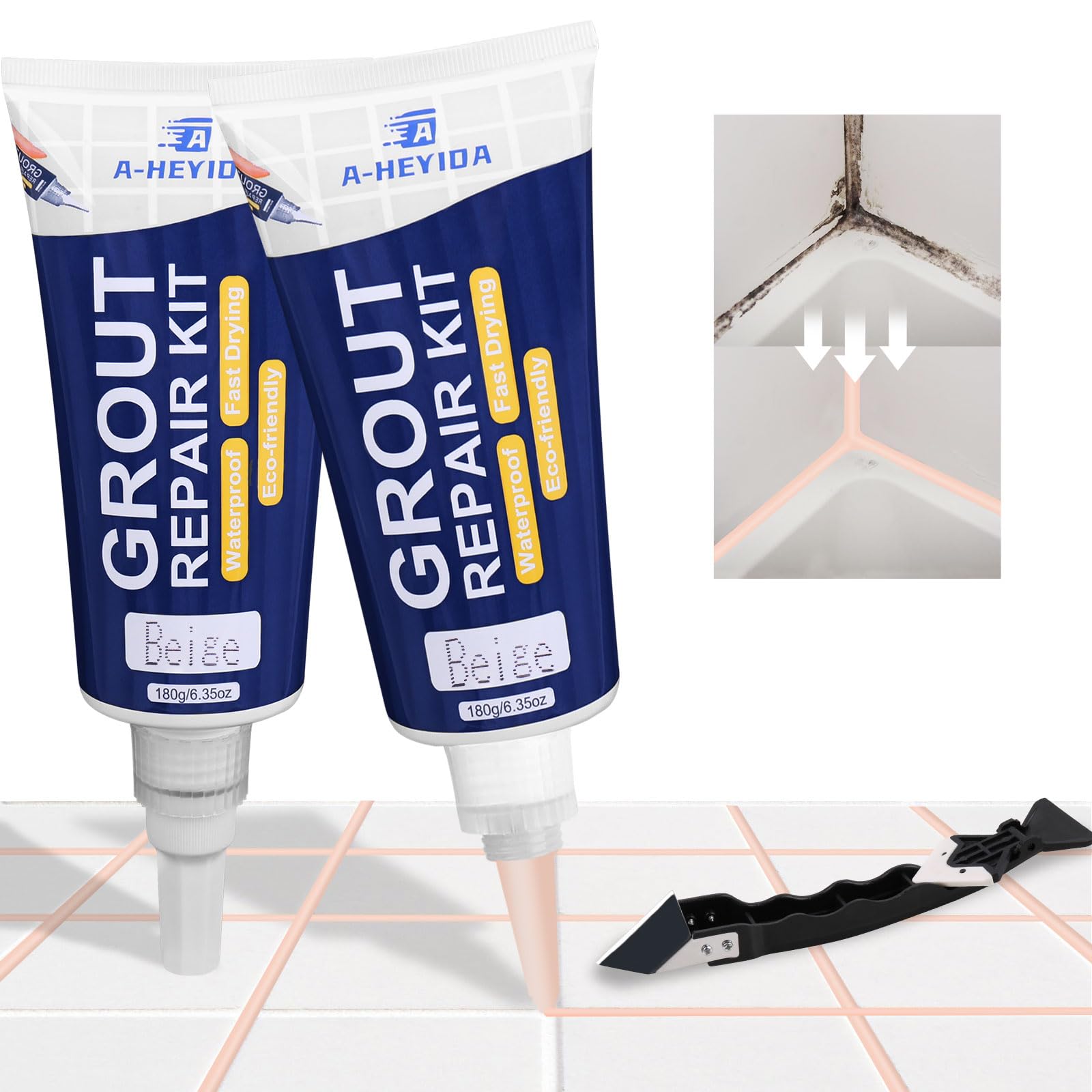 Snapklik.com : 2PCS Beige Grout Filler Repair - Tile Paint