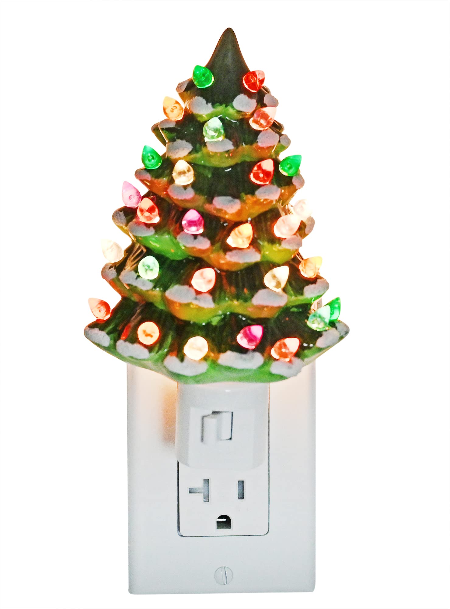 Home-X Christmas Tree Night-Light Plug-in, Vintage Christmas Night ...