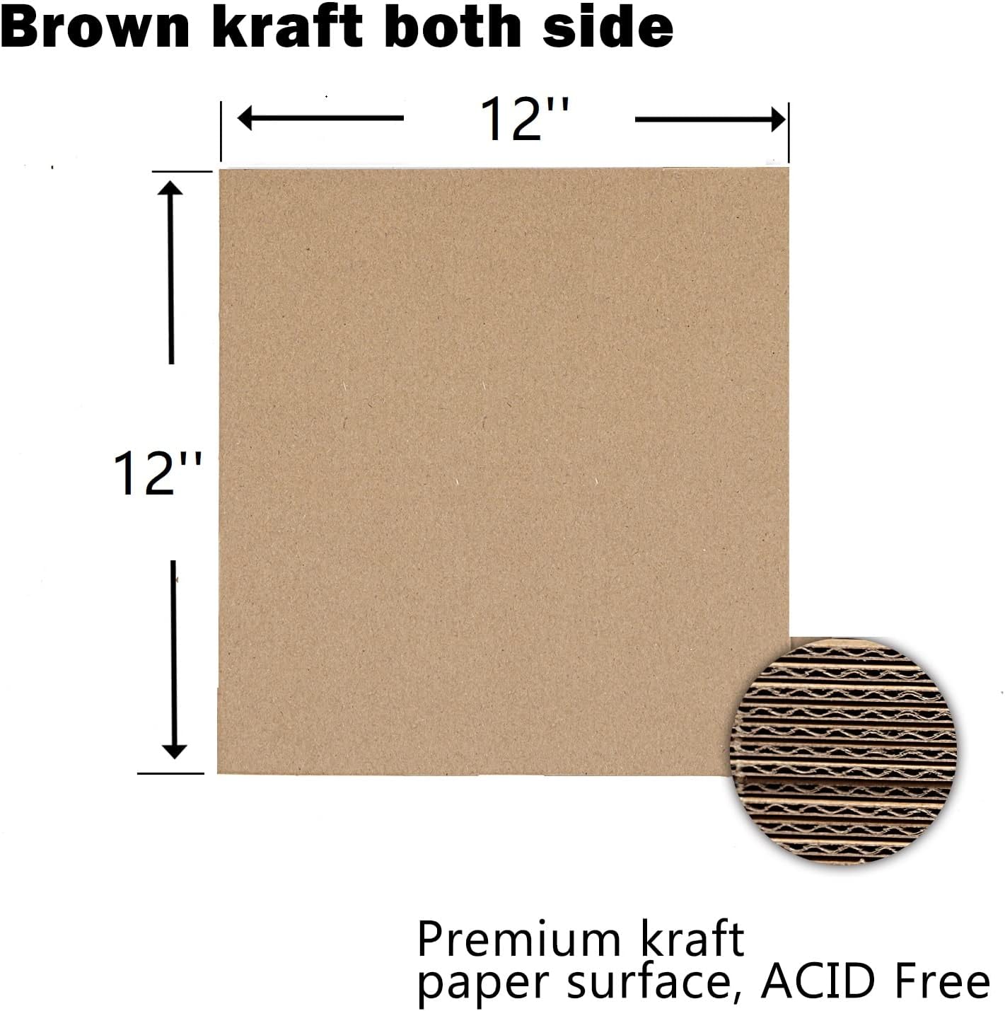 Buy 30 Pack Corrugated Cardboard Sheets 12 x 12 Inch Insert Sheet for ...