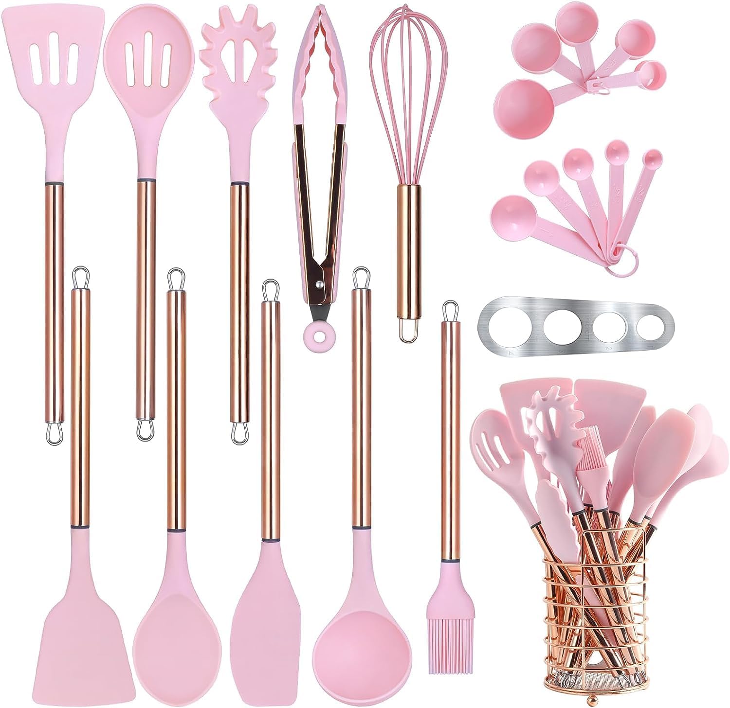 Amazon.com: Arquiel Kitchen Utensil Set with Holder, 22 Pcs Silicone ...