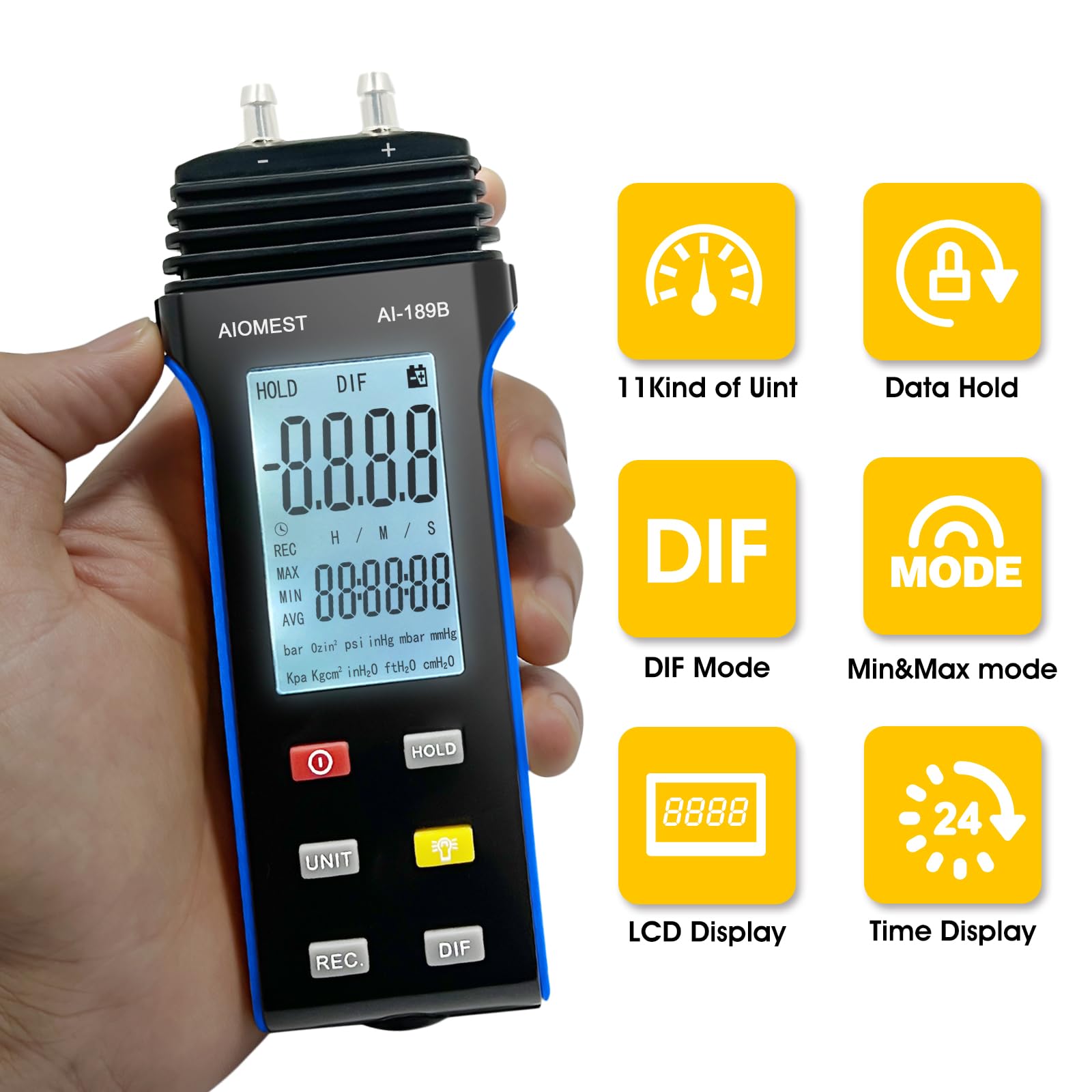 Snapklik.com : AIOMEST Manometer Gas Pressure Tester 30 Psi / 206.8 Kpa ...