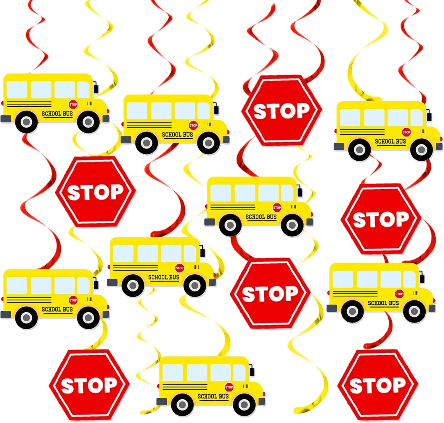 Amazon.com: School Bus Hanging Swirls Wheels On The Bus Birthday ...