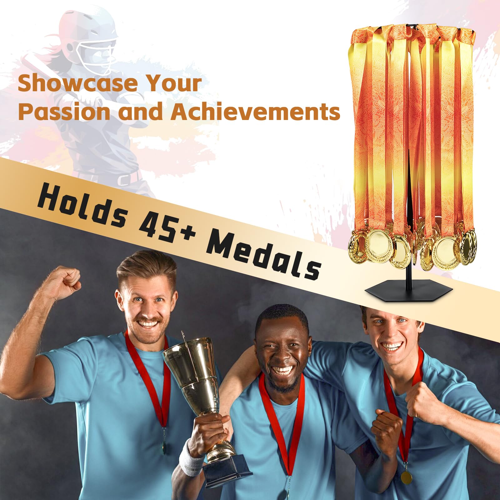 Race Medal Display Shimeyao Rotating Medal Holder Display Stand - Hold ...