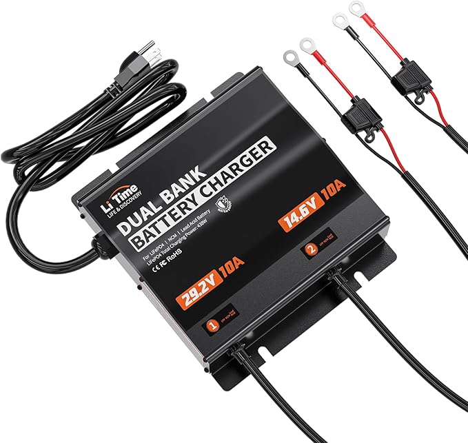Amazon.com: LiTime 2-Bank(29.2V 10A & 14.6V 10A) Lithium Battery ...