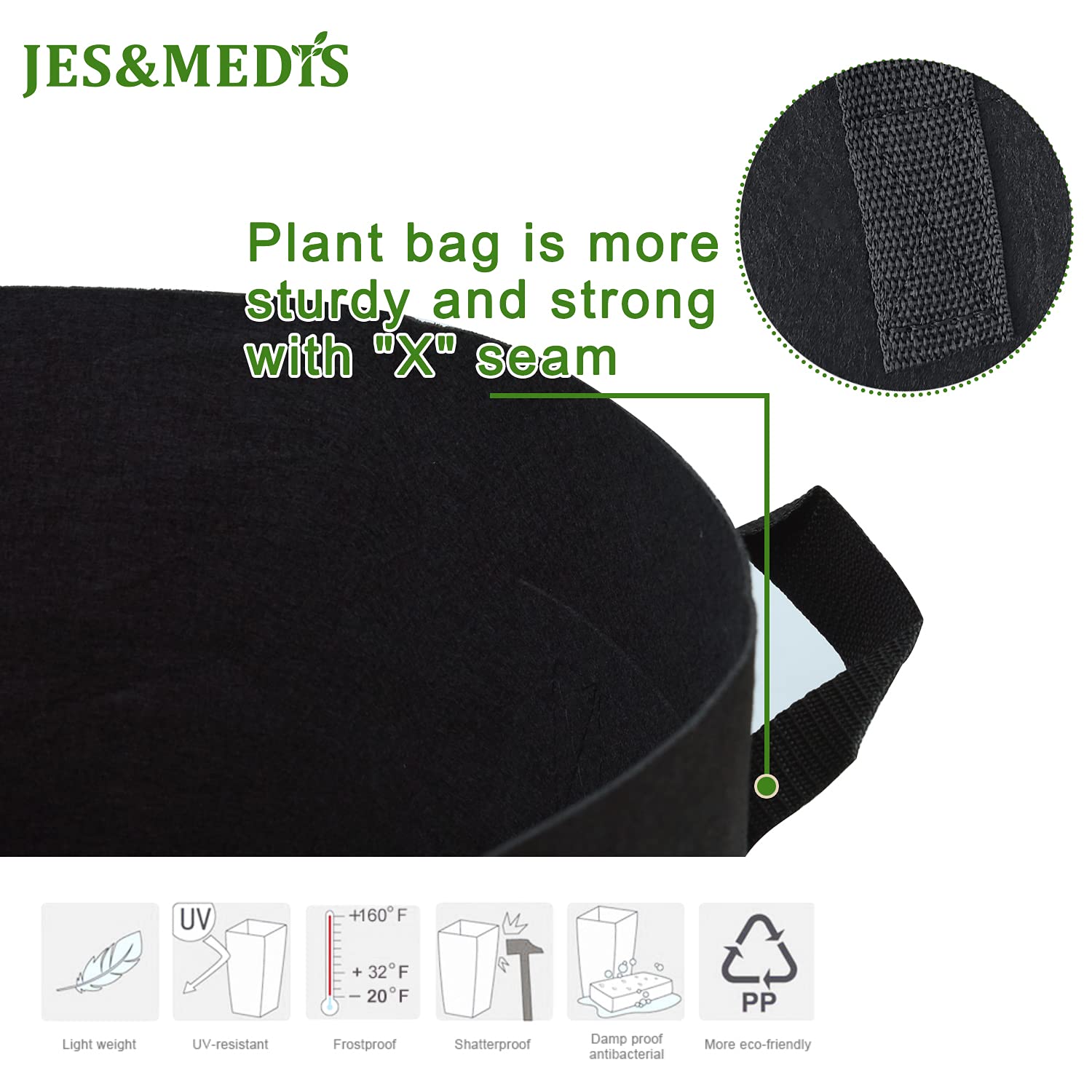 Snapklik.com : JES&MEDIS 6-Pack 45 Gallon Plant Grow Bags Thick ...