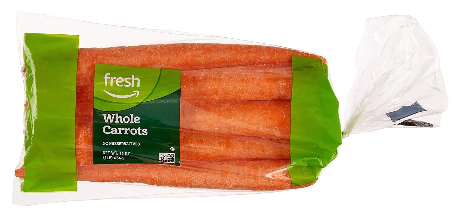 Amazon.com: Amazon Fresh Brand, Whole Carrots, 16 Oz : Grocery ...