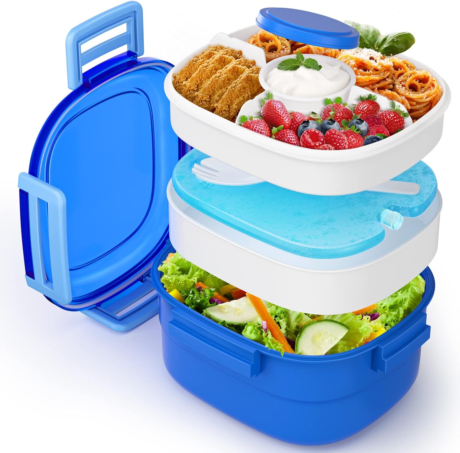 Jelife Lunch Box Boîte à Déjeuner Bento Box avec 3 Compartiments et ...