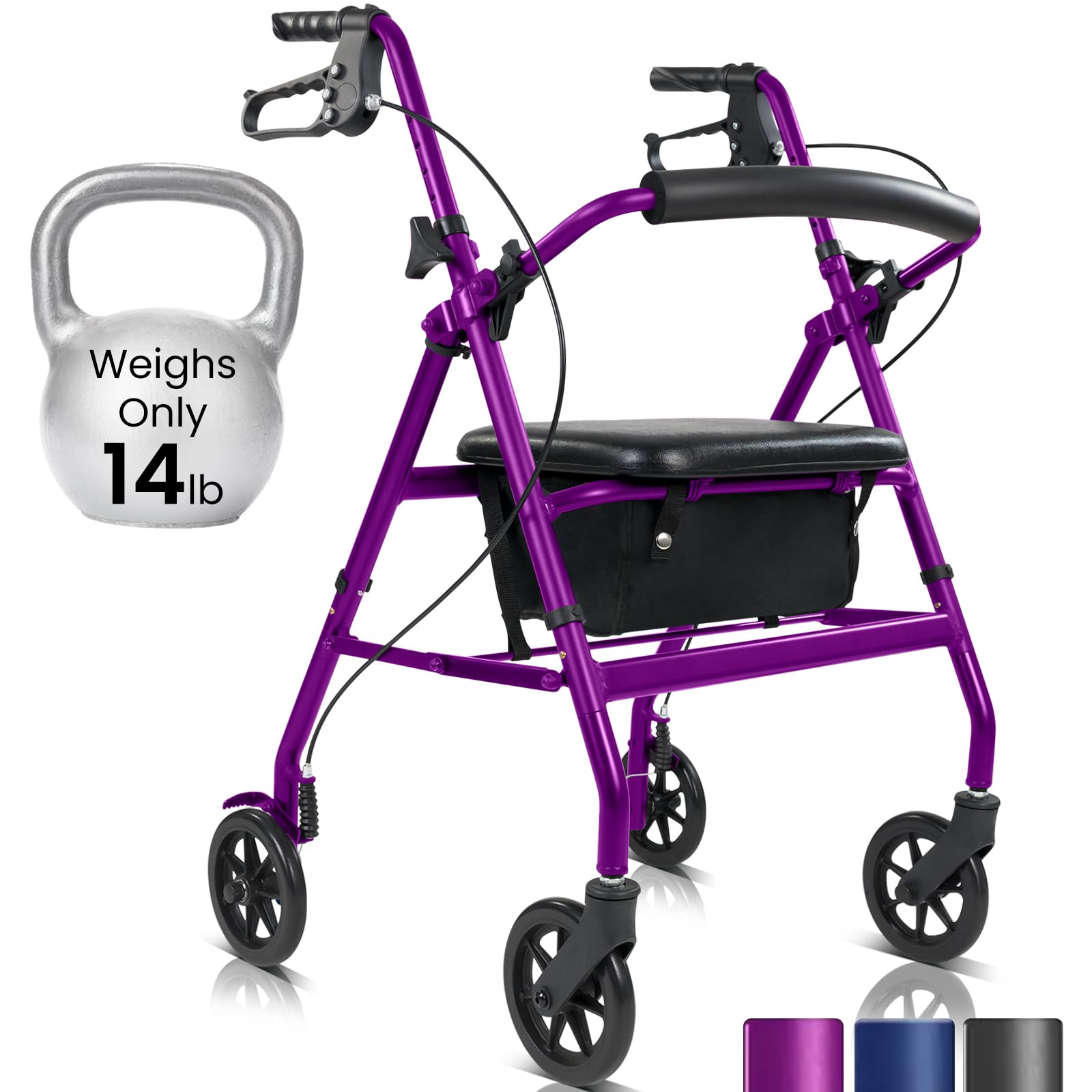 Amazon.com: Vive Mobility Ultra Lightweight Rollator Walker with Seat ...