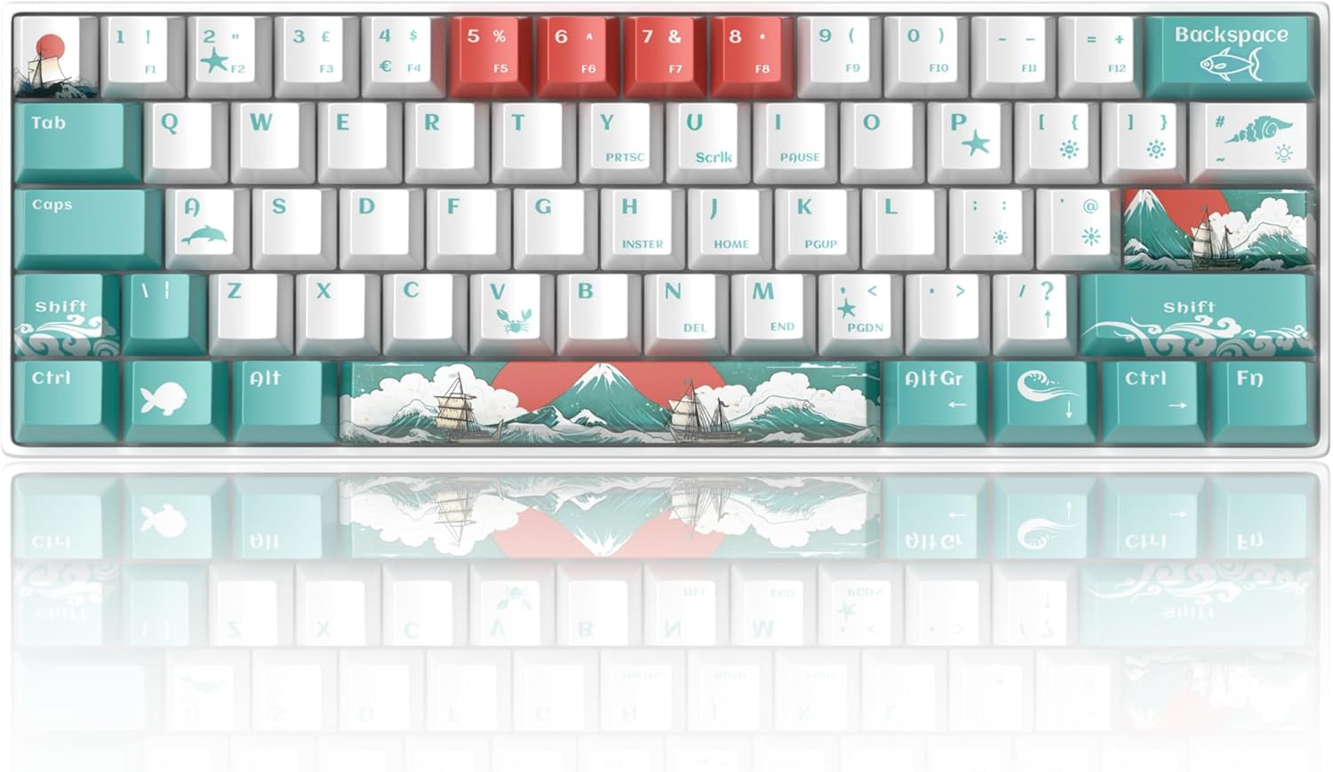 MageGee MK-STAR61 60% Mechanical Keyboard UK Layout, Hot-Swappable RGB ...