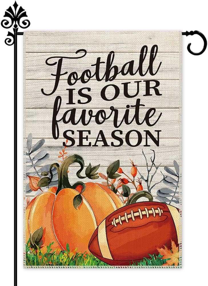 Amazon.com : Hafhue Football is Our Favorite Season Pumpkin Garden Flag ...