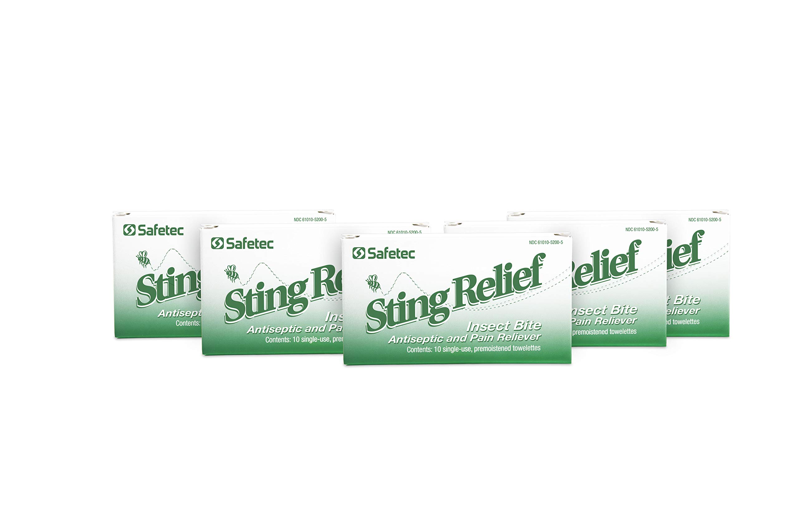 Amazon.com: Safetec Sting Relief Wipes 10ct Box (5 Pack of 10ct Wipes ...