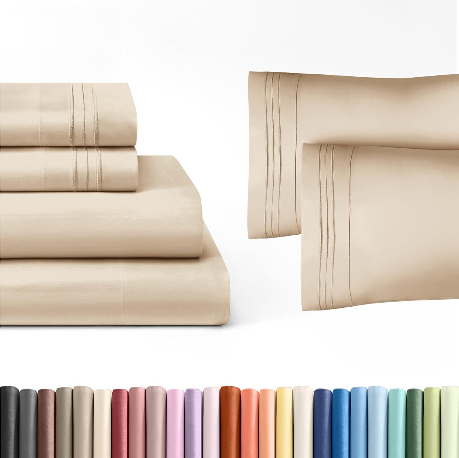 Amazon.com: CGK Unlimited 4-Piece King Size Sheet Set & Pillowcase ...