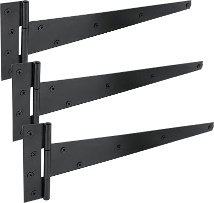 IRONTITE® 3 Pack Black T Hinges 400mm (16"), Gate Hinges for Wooden ...