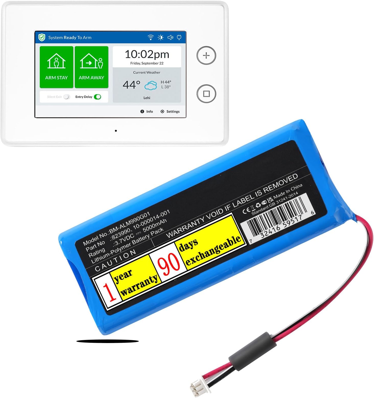 Amazon.com: 2GIG-BATTERY-GC3 2GIG GC3 Replacement Battery : Health ...