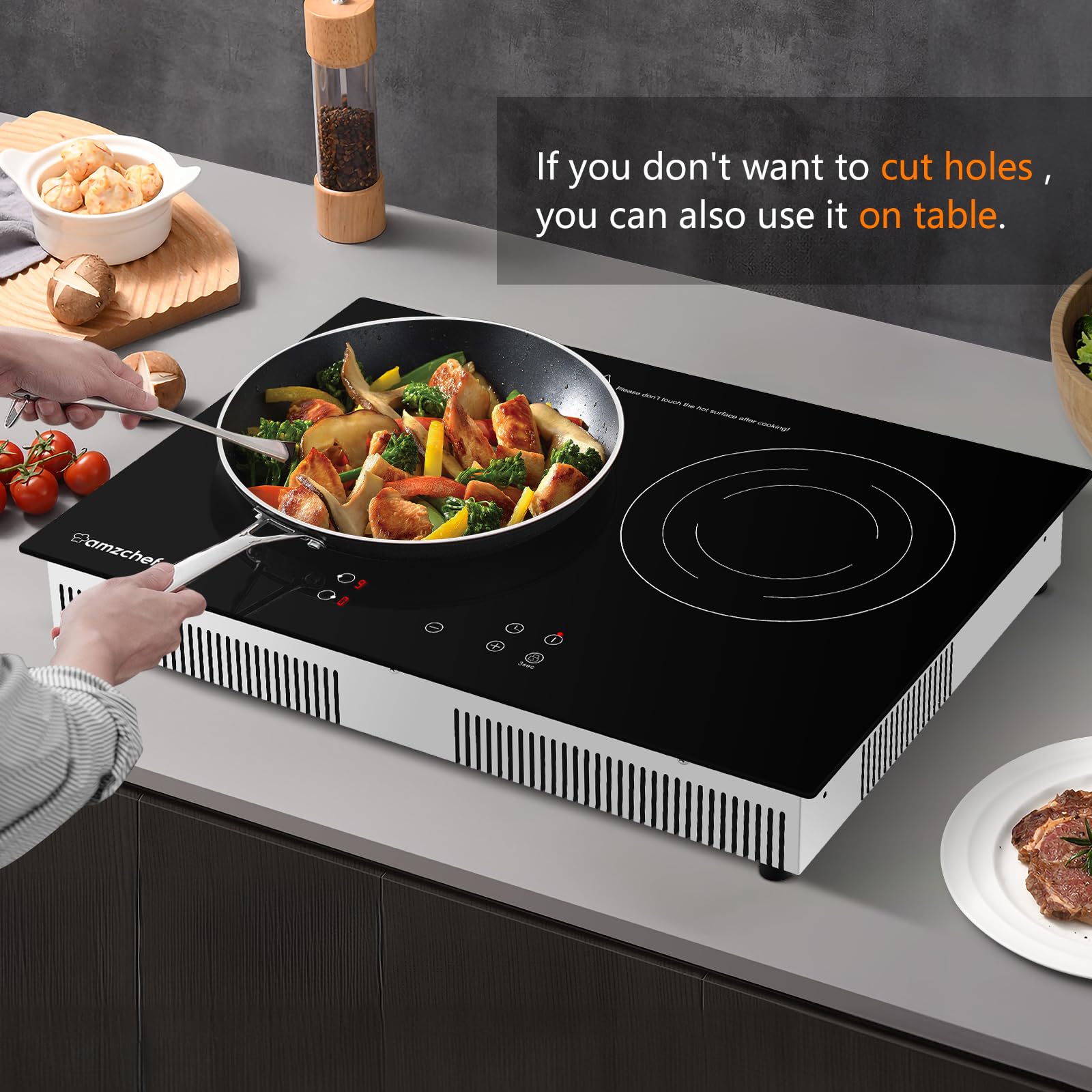 Double Induction Cooktop AMZCHEF Induction Stove Top 2 Burners for RV ...