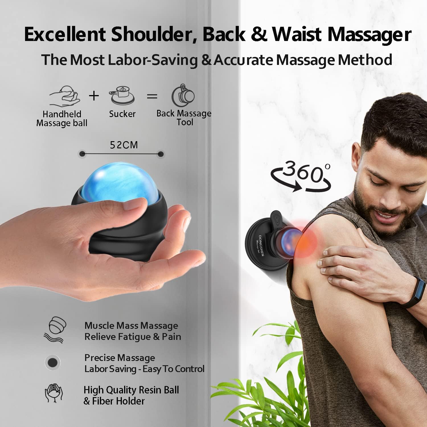 Buy Massage Ball Deep Tissue DONGSHEN 2 in 1 Mountable and Removable Trigger Point Massager for ...