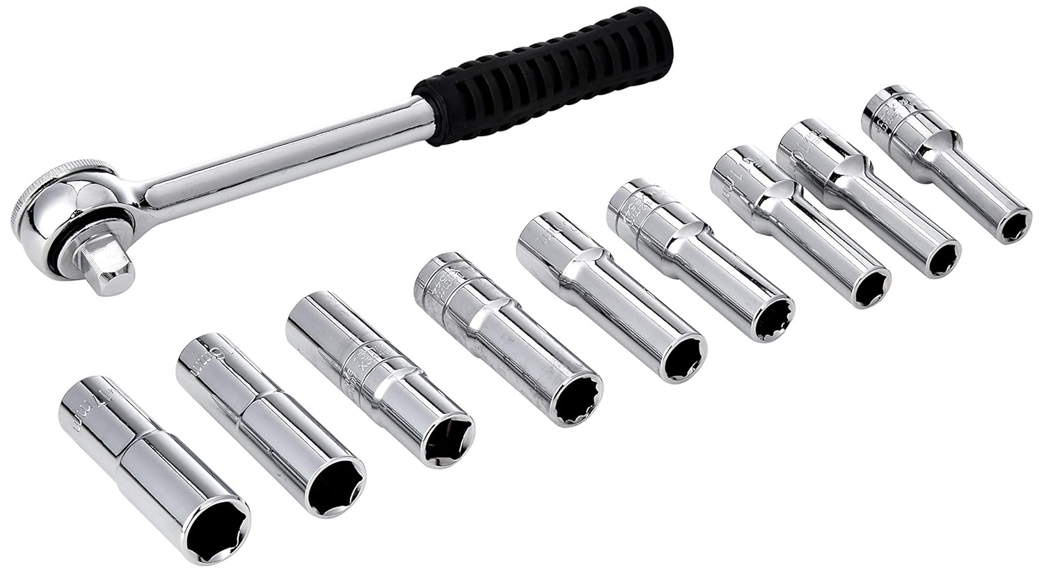 Spartan Autofit 1/2" Square Drive Deep Hex Socket Set and 1/2" Square ...