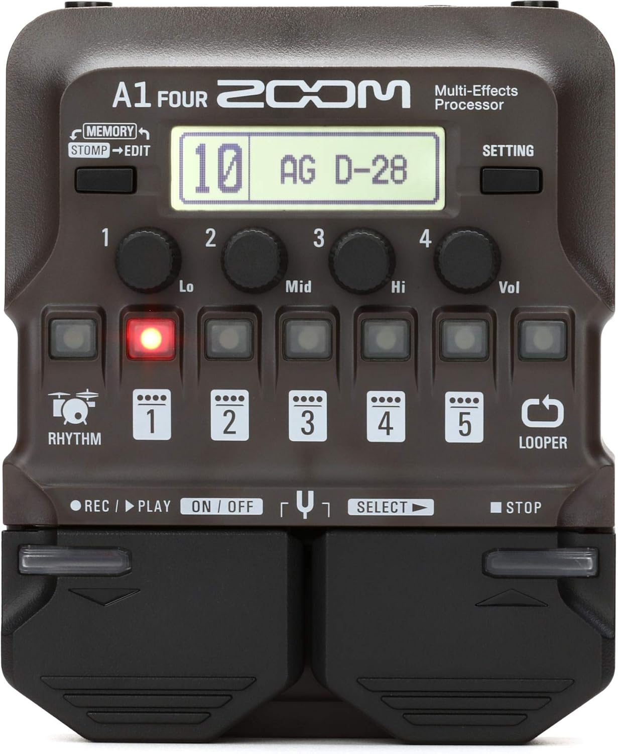 Zoom A1 FOUR Acoustic Instrument Multi-Effects Processor Pedal, Acoustic Modeling, Looper ...