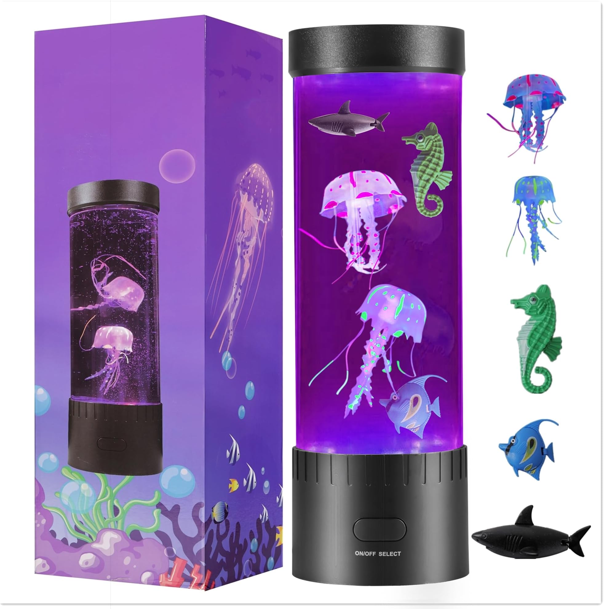 Amazon.com: impcenst Bubble Fish Lamp and 14PCS Natural Crystals Set ...