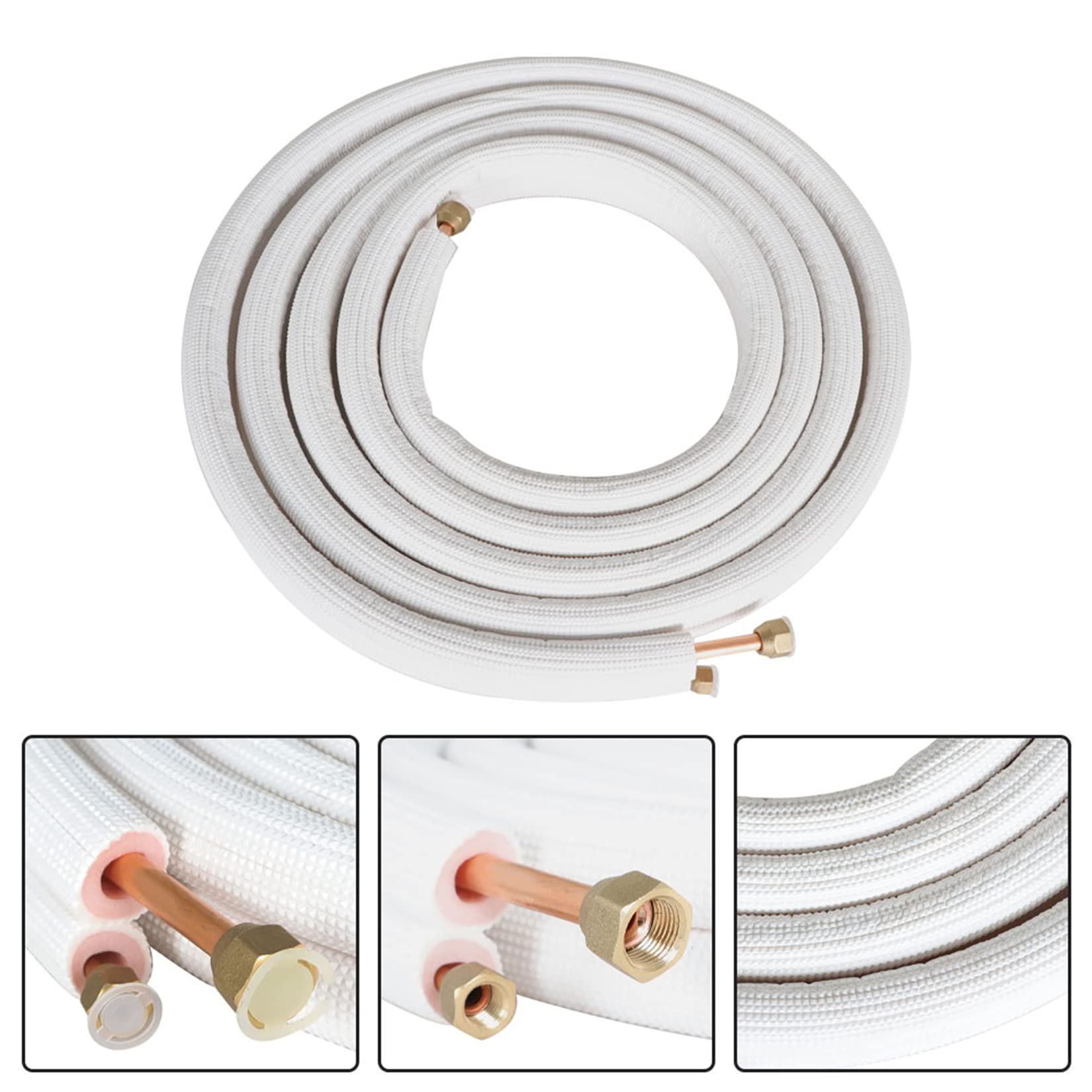 findmall 16FT Air Conditioning Copper Tubing Hose Extension 1/4" and 3/ ...