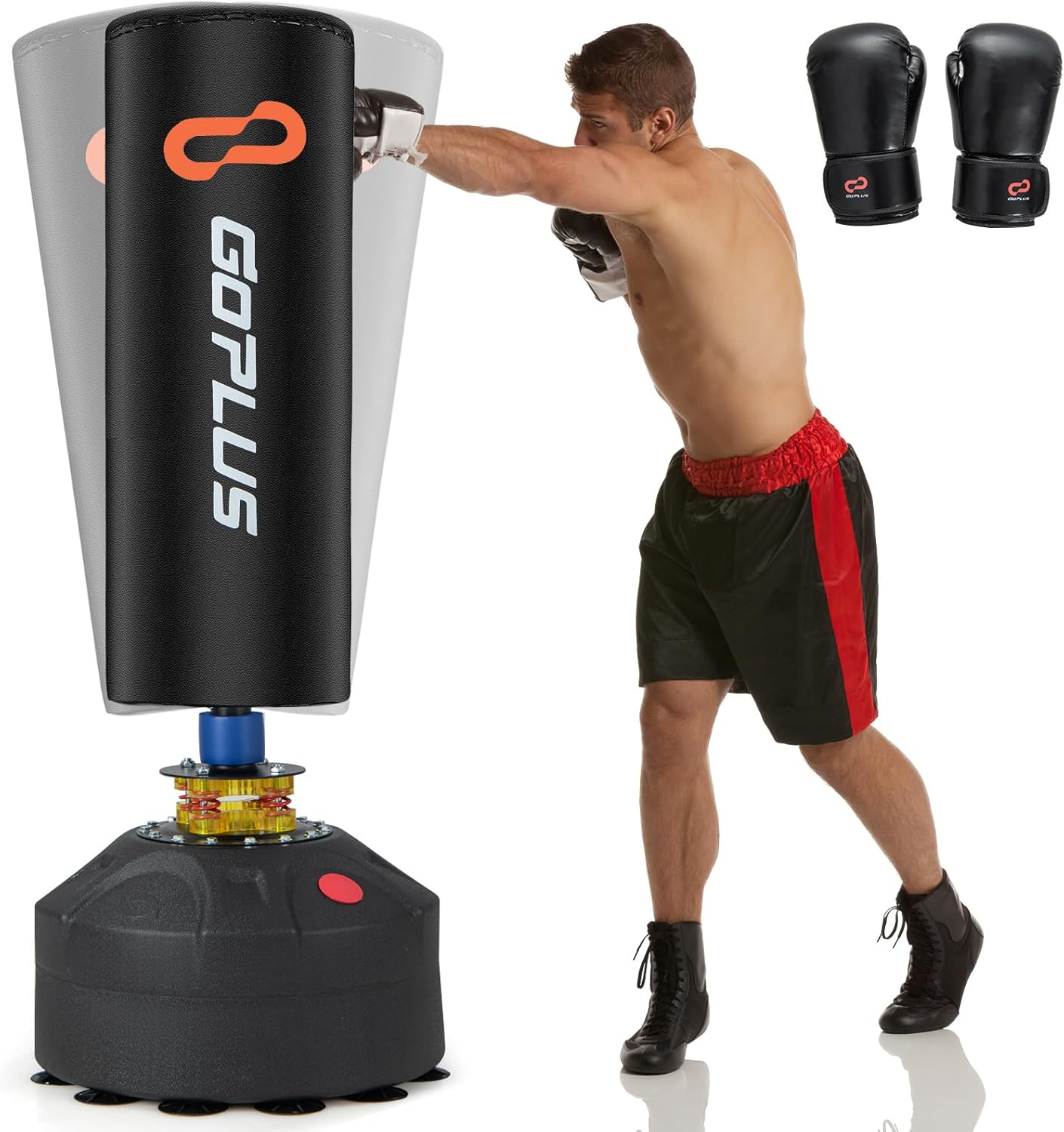Goplus Freestanding Punching Bag, 220LBS Heavy Boxing Bag with Gloves ...