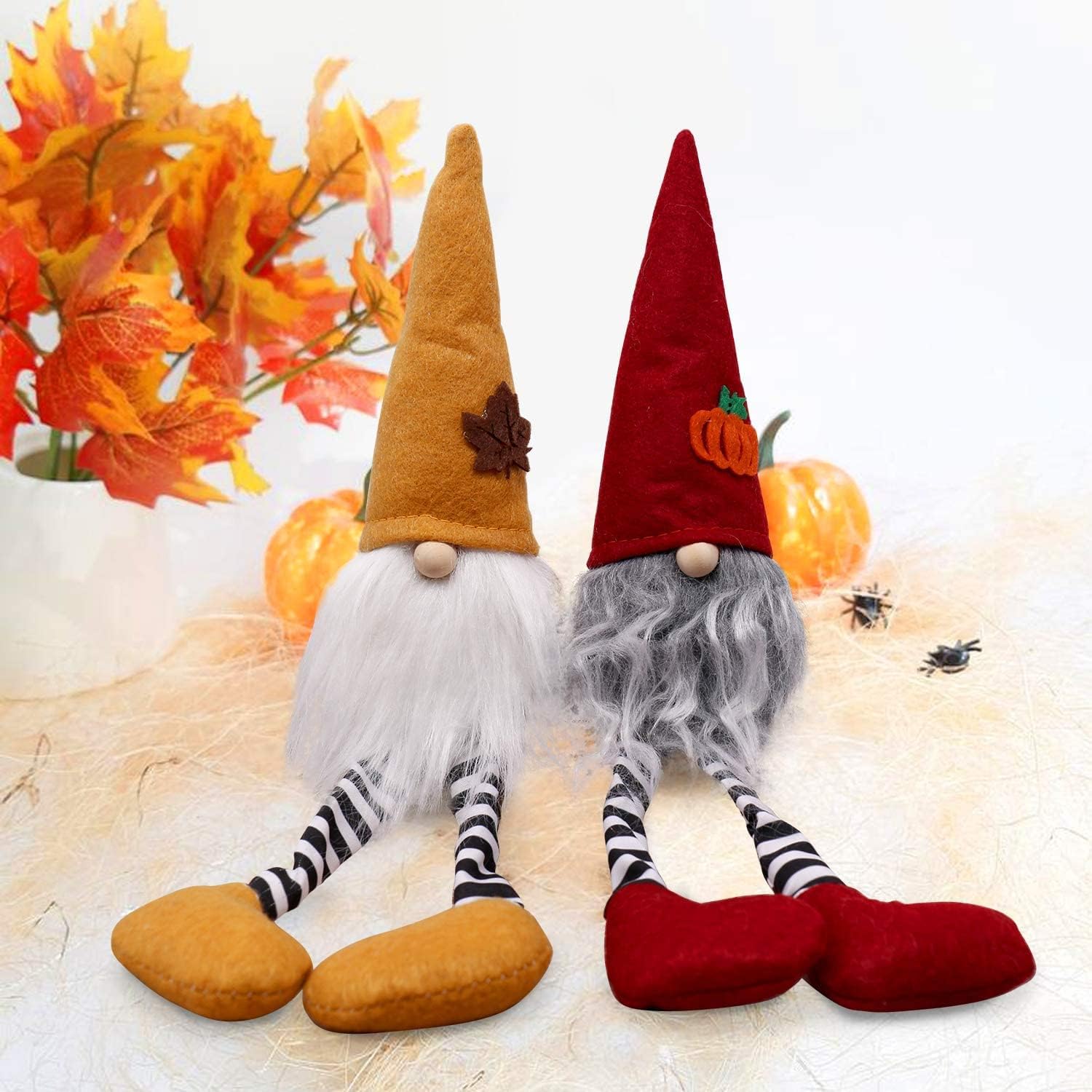 Amazon.com: Shelf Sitters with Dangling Legs Pine Cone Gnomes Figurine ...