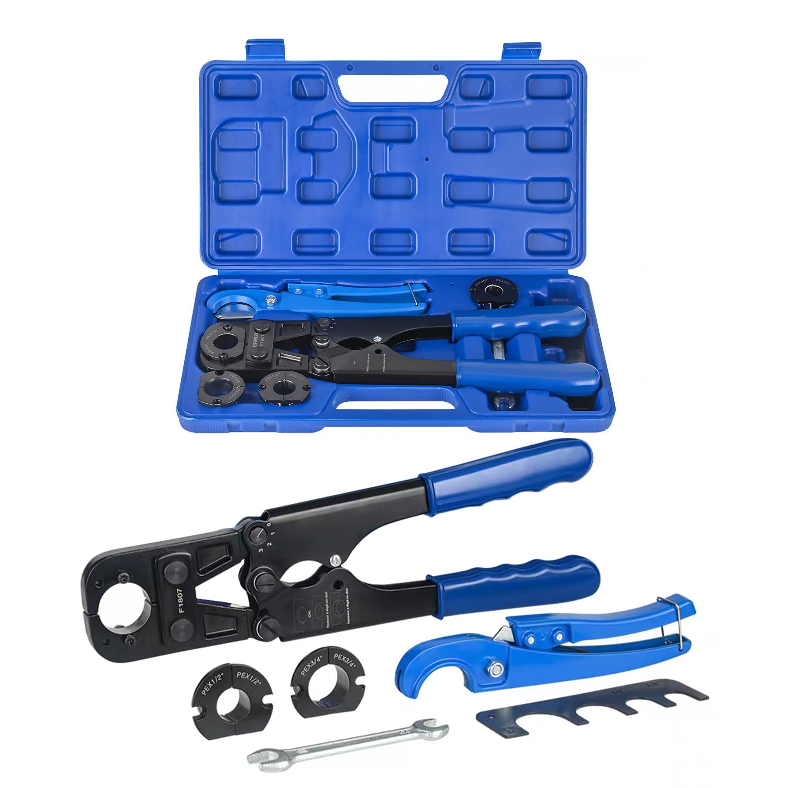 HeSun Pex Crimping Tool Kit for Copper Rings, PEX Crimper with 1/2",3/4 ...