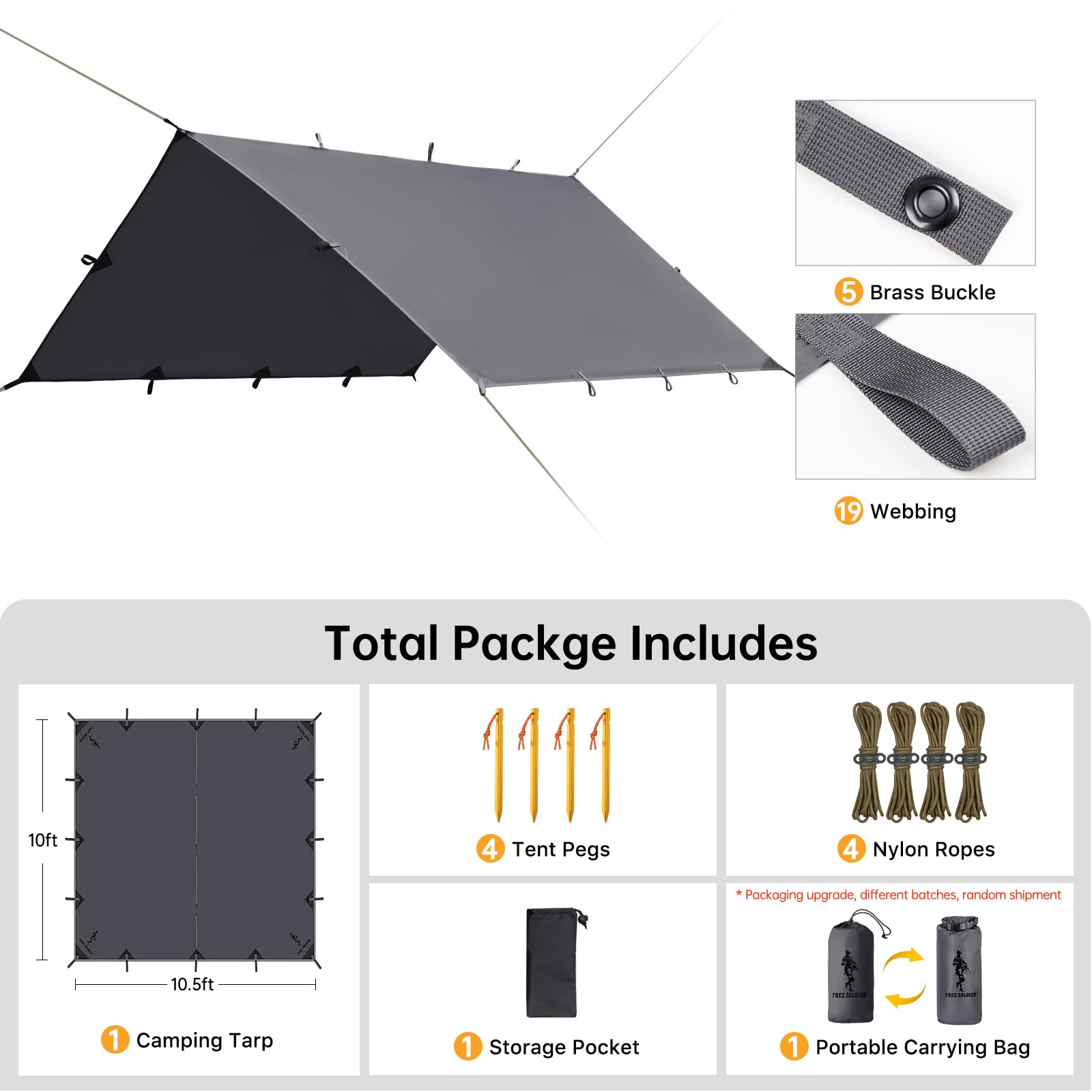 Snapklik.com : FREE SOLDIER Waterproof Portable Tarp Multifunctional ...