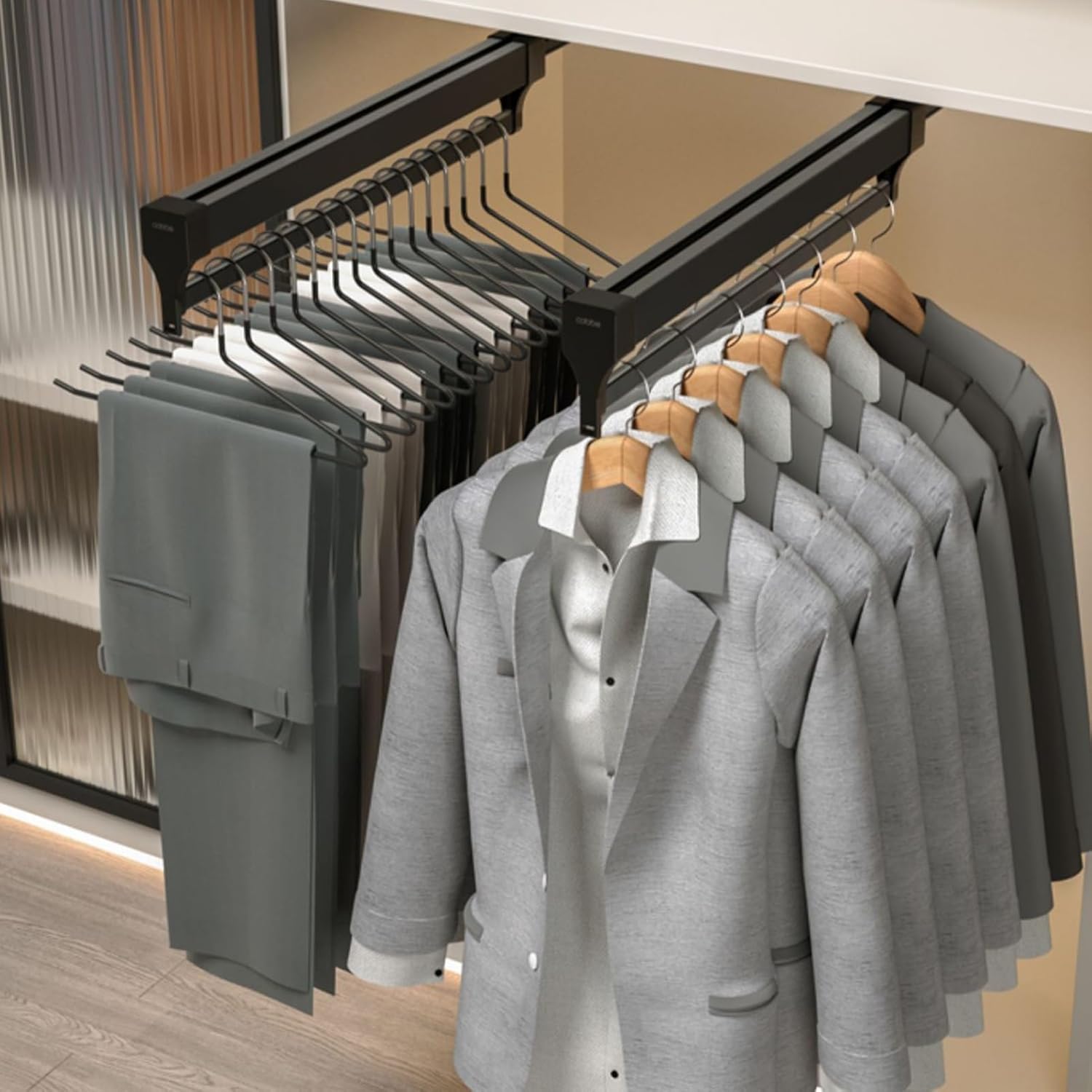 Amazon.com: Retractable Closet Pull Out Rod Wardrobe 1piece, Pull-Out ...