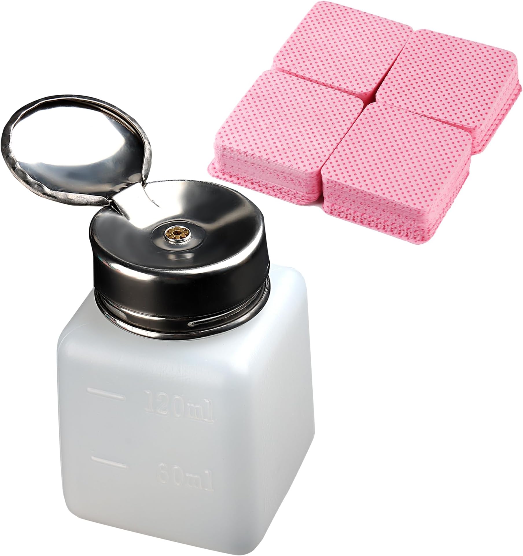 Amazon.com: FSpronail Alcohol Dispenser 120ml Metal Push Down Pump ...