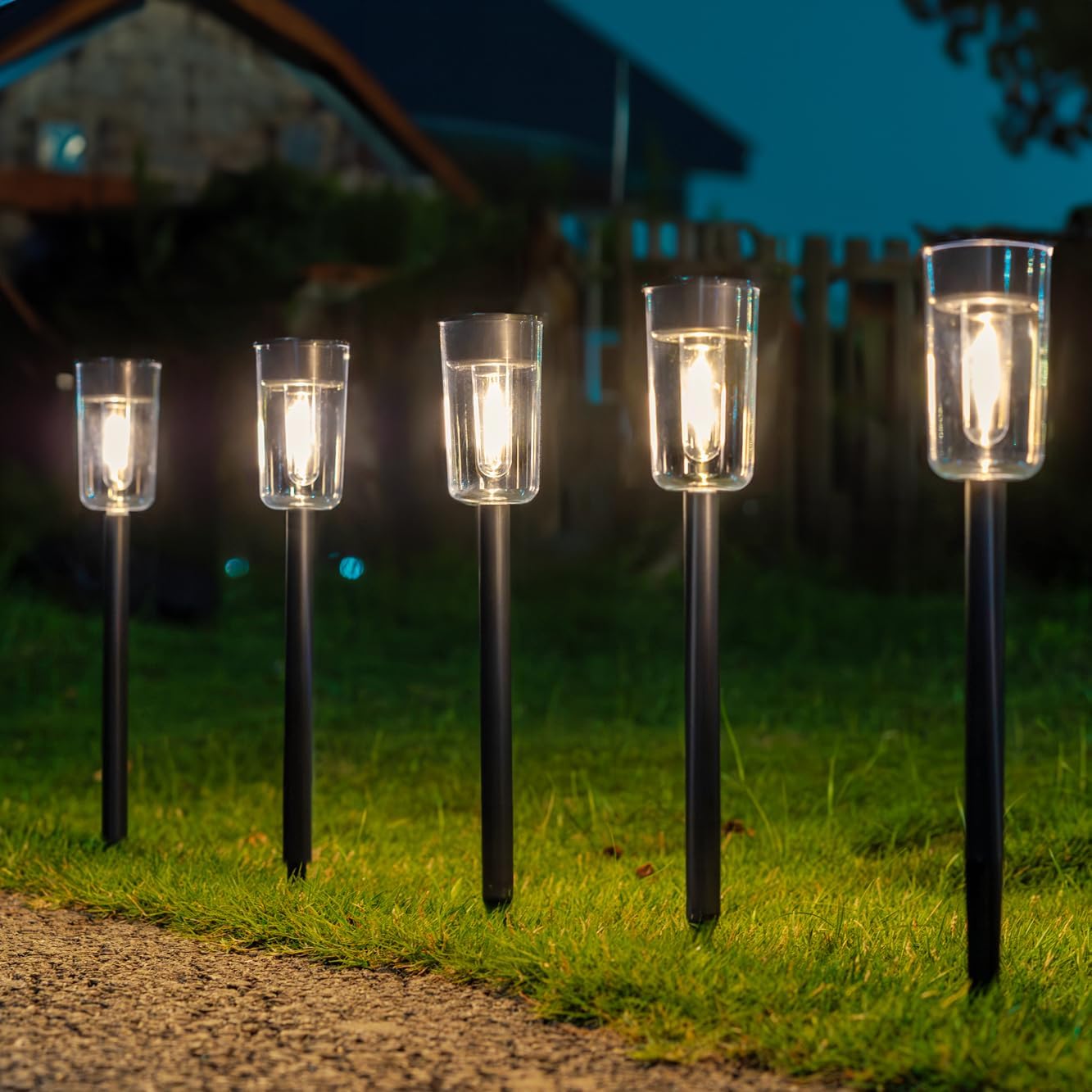 VISFLAIR Solar Pathway Lights, 8 Pack Solar Lights Outdoor Waterproof ...
