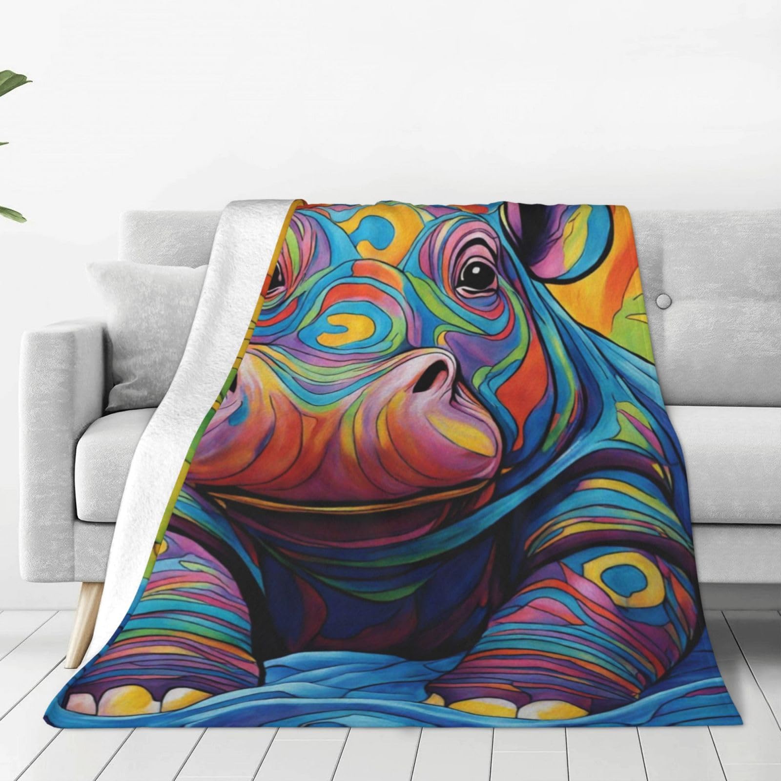 Amazon.com: FAMEMBERPERS Blanket Hippo Cute Hippopotamus Gifts ...