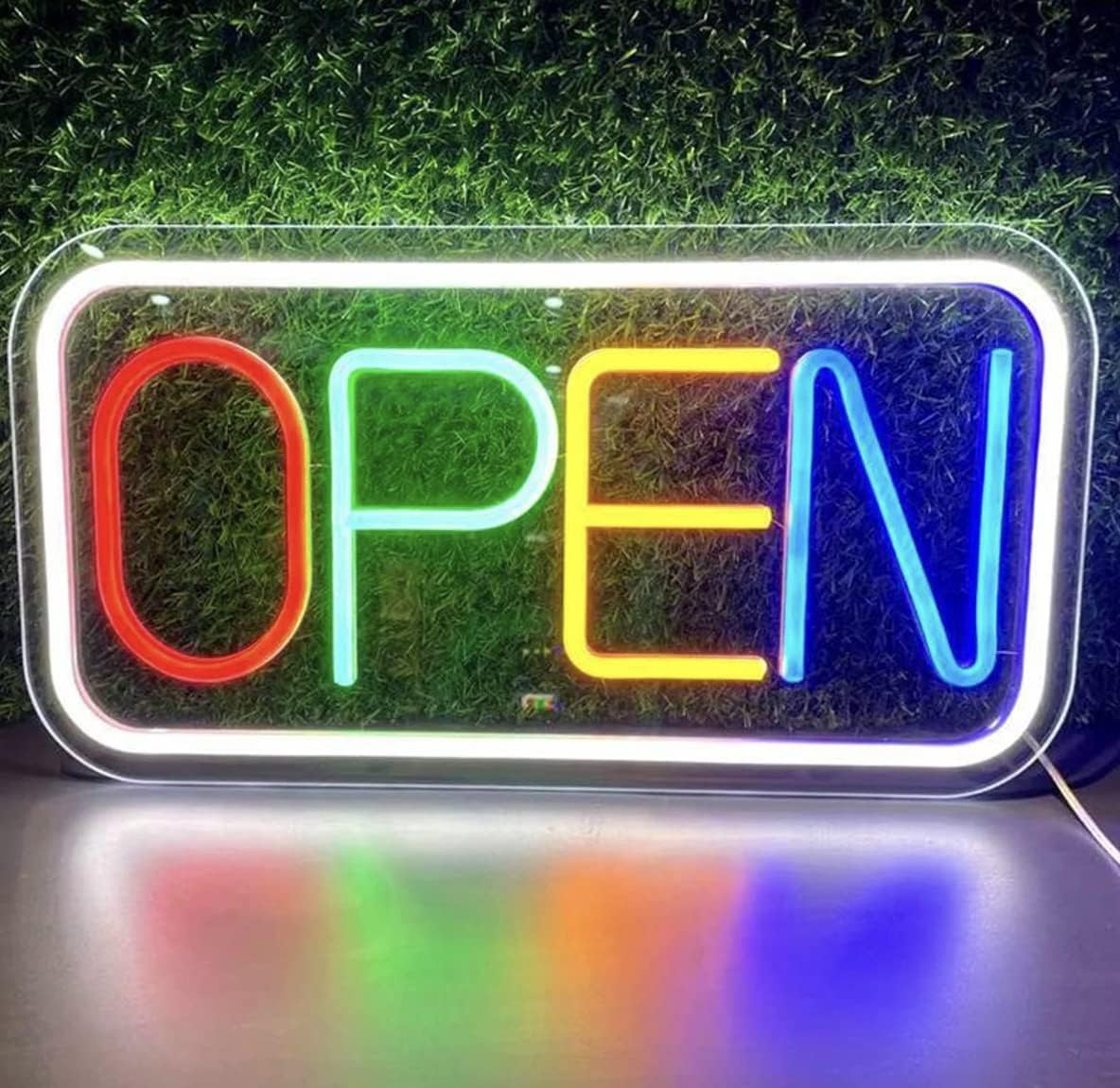 LIghtingKart Open Red Neon Sign/Light (6x12 inches) Neon LED Open Sign ...