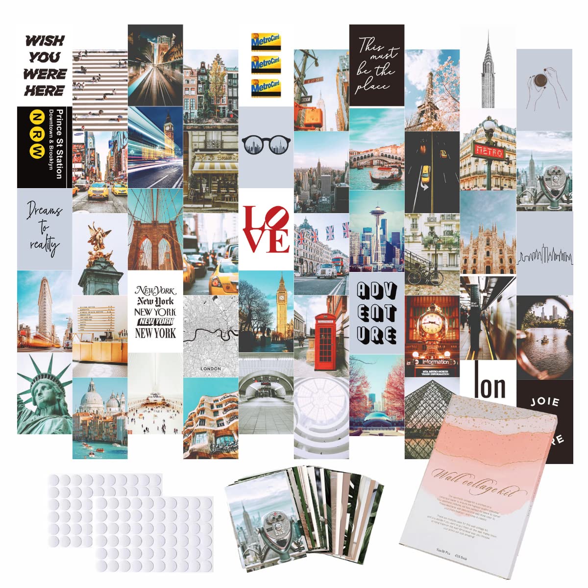 Buy Bule Wall Collage Room Decor Aesthetic, Collage Kit for Wall ...