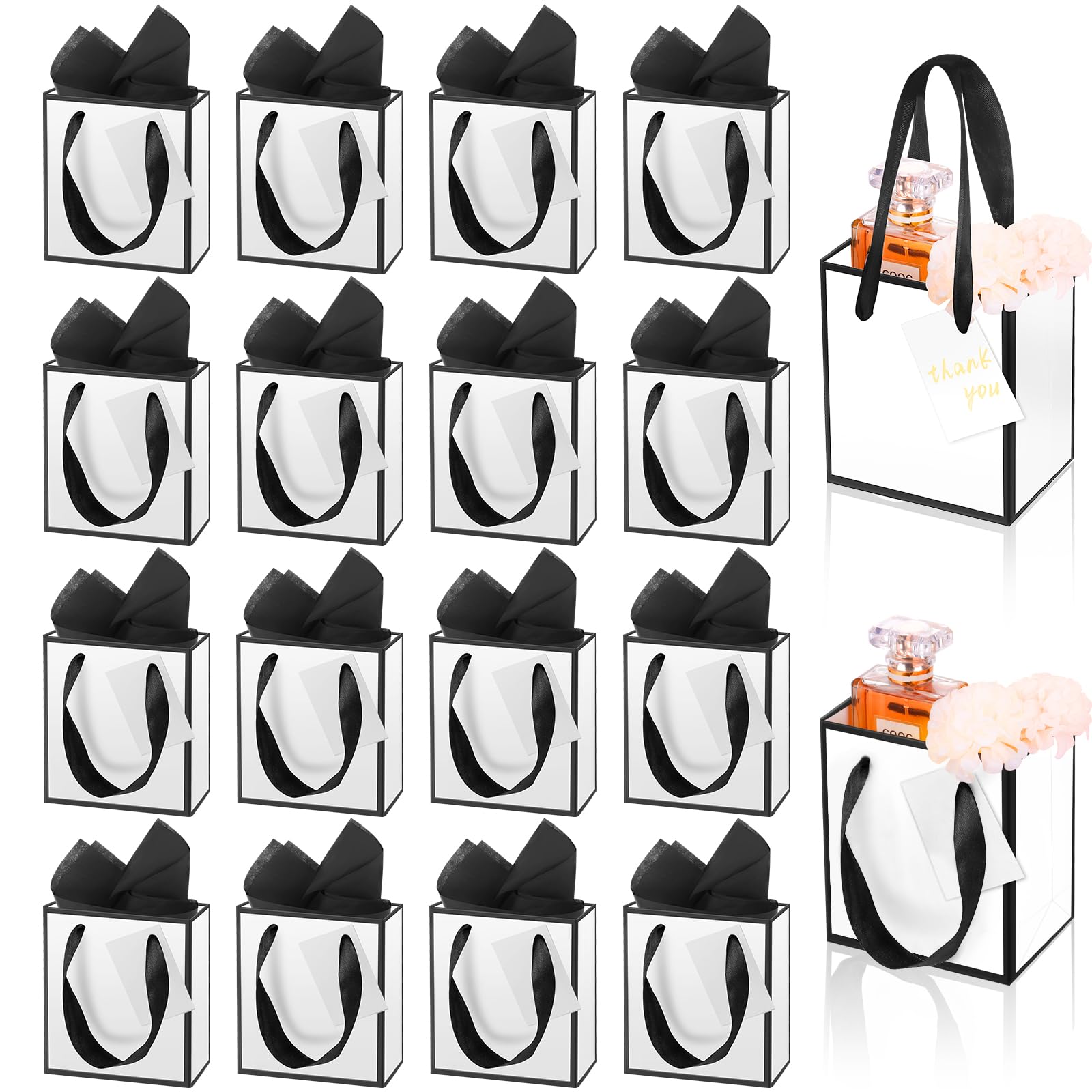 Amazon.com: 50 Pcs Mini Gift Bags with Handle & Tissue Paper 4x2.75x4.5 ...