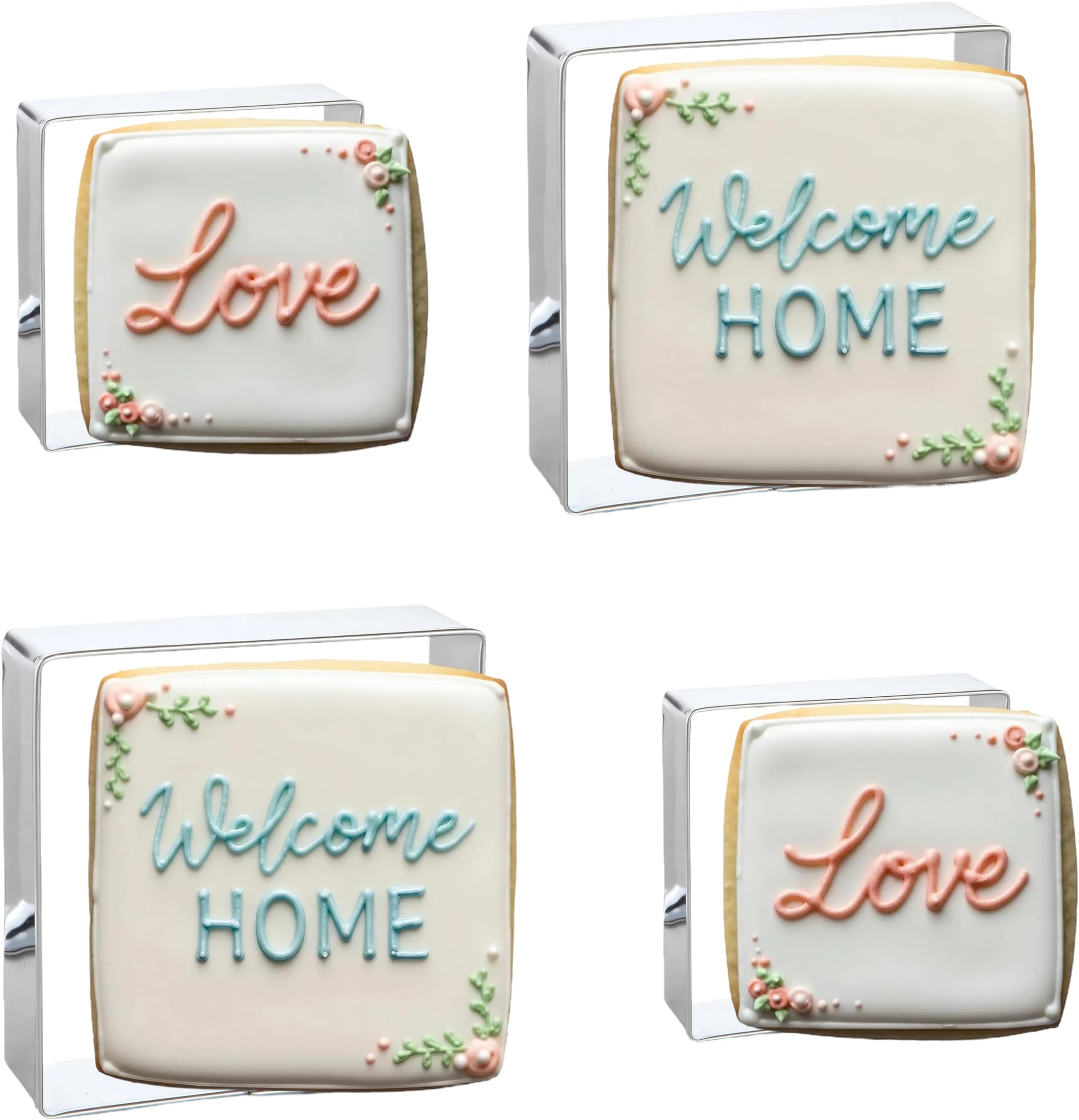 Amazon.com: 5PCS Rounded Square Cookie Cutter Stainless Steel Square ...