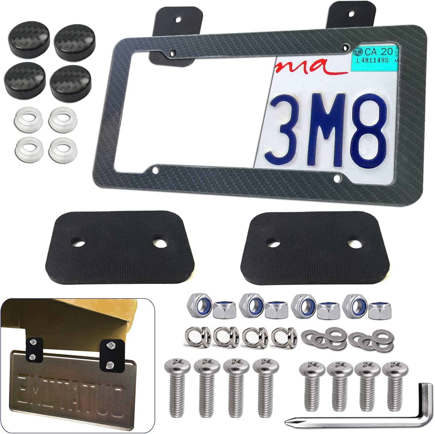Amazon.com: ZXFOOG Rubber Trailer License Plate Bracket-Trailer/Truck ...