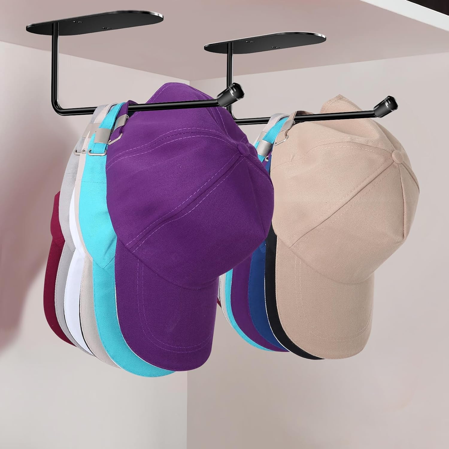 Amazon.com: Esnendir 2 Pack Hat Rack For Baseball Caps, Wall Mounted ...