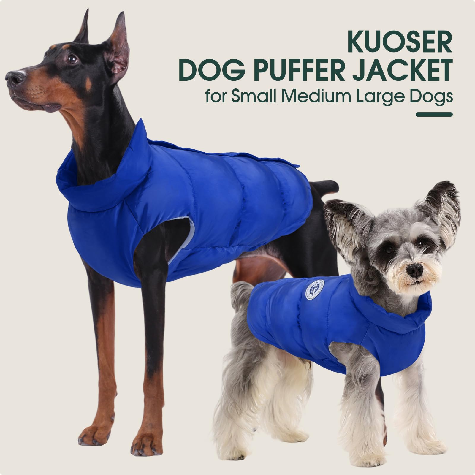 Snapklik.com : Dog Coat Warm Dog Puffer Jacket, Windproof Dogs Padded ...