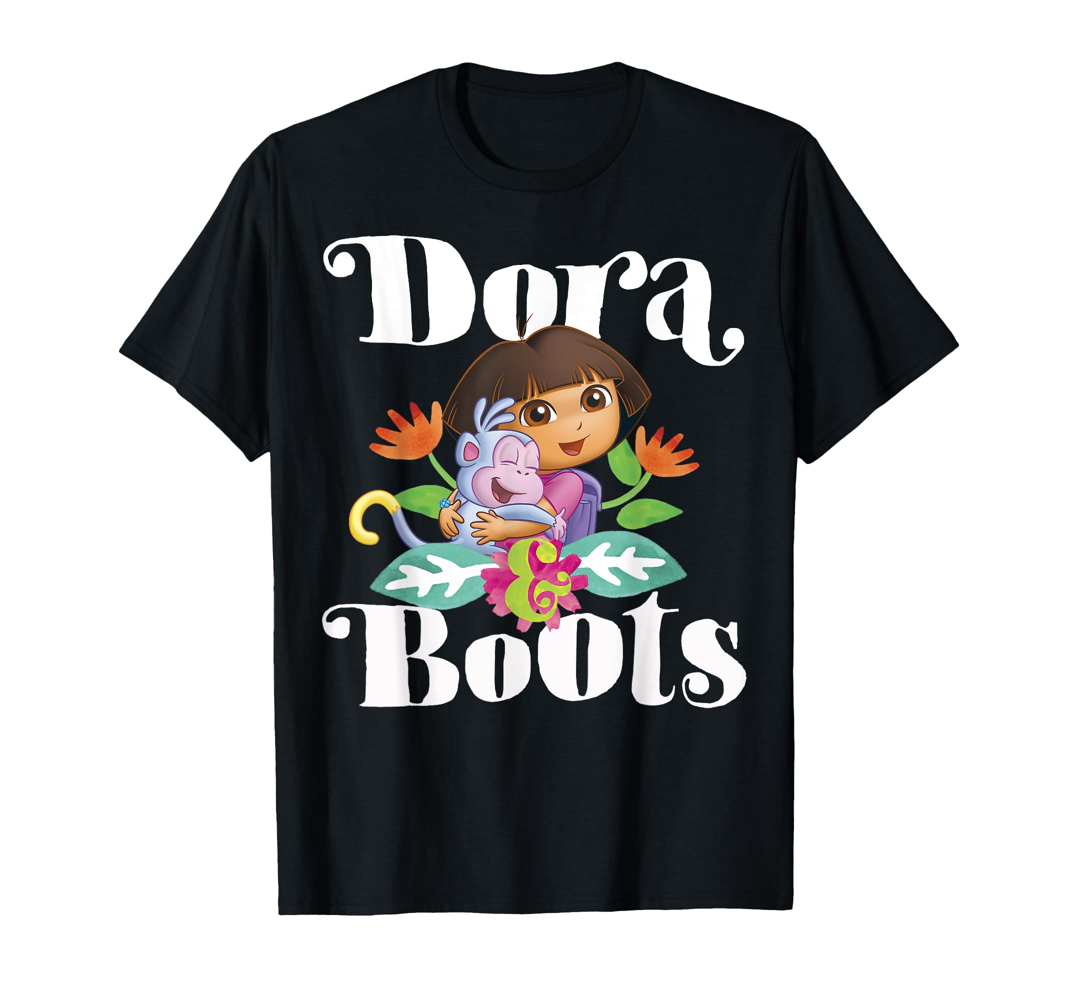 Amazon.com: Dora the Explorer Dora and Boots Hugging Portrait T-Shirt ...