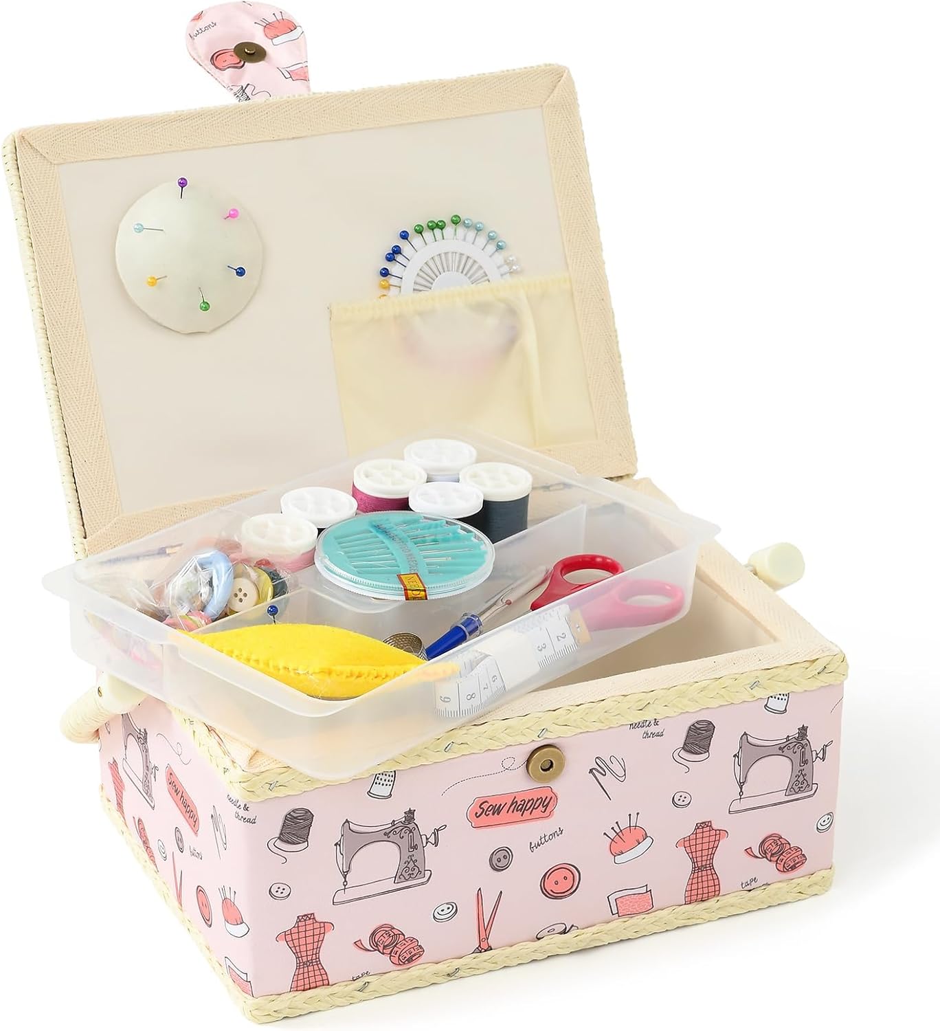 Amazon.com: FOPUGT Sewing Basket - Medium Sewing Box for Sewing ...