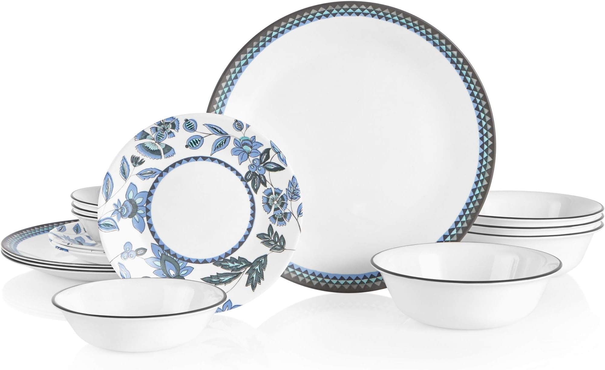 Amazon.com | Corelle Square Pure White 30-Piece Dinnerware Set, Service ...
