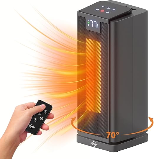 Amazon.com: Space Heater Indoor with Remote, 1500W PTC Electric Heaters ...
