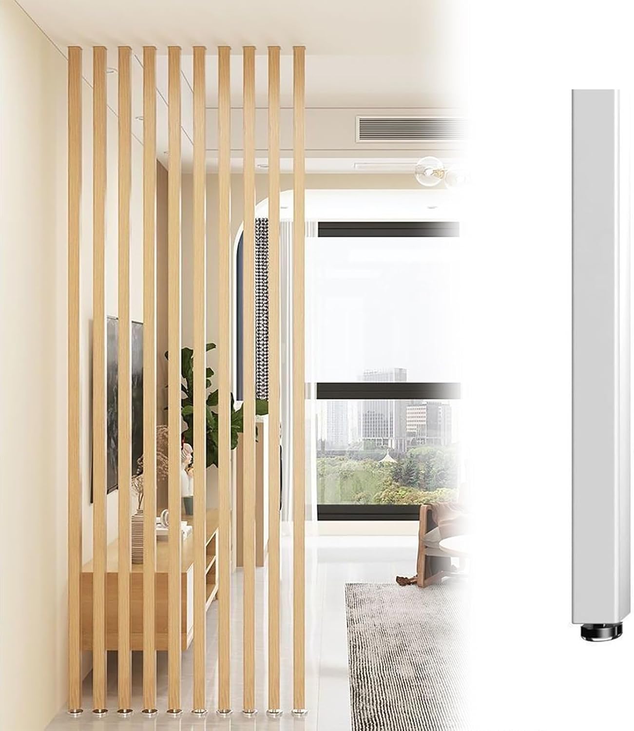 Amazon.com - Privacy Screens Room Partition Post 1Pcs,Wood Room ...