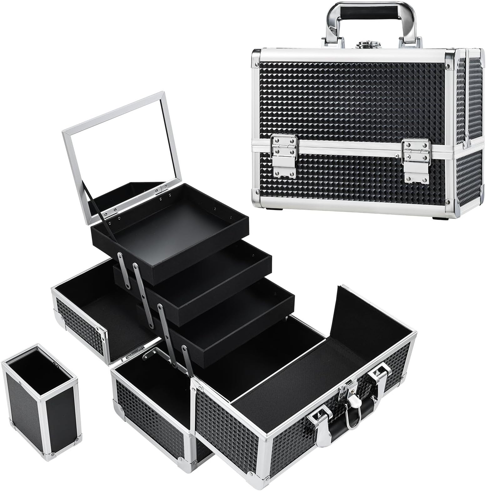 Amazon.com : Joligrace Makeup Box Organizer 11.8 Inch Large Makeup Case ...