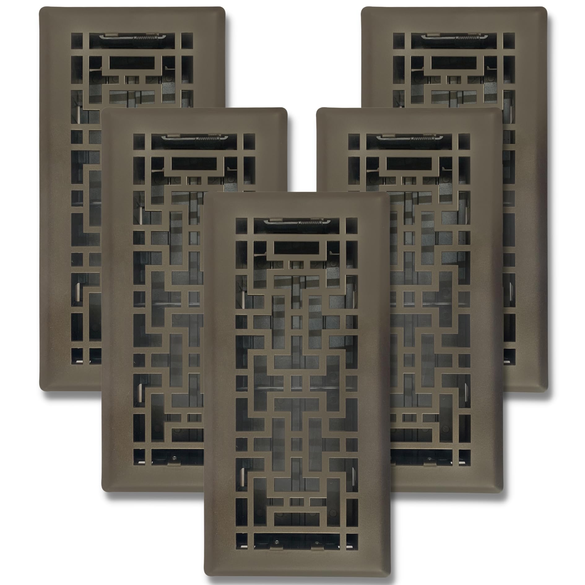 Sierra Grates 4" x 10" Oriental Design Floor Register in Metallic ...